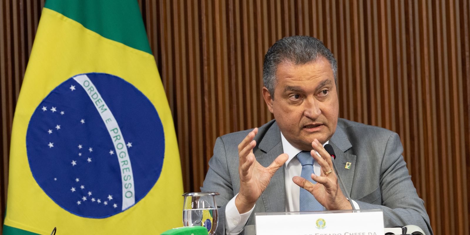 Min.Rui Costa durante balanço da reuniāo ministerial. | Agência Brasil