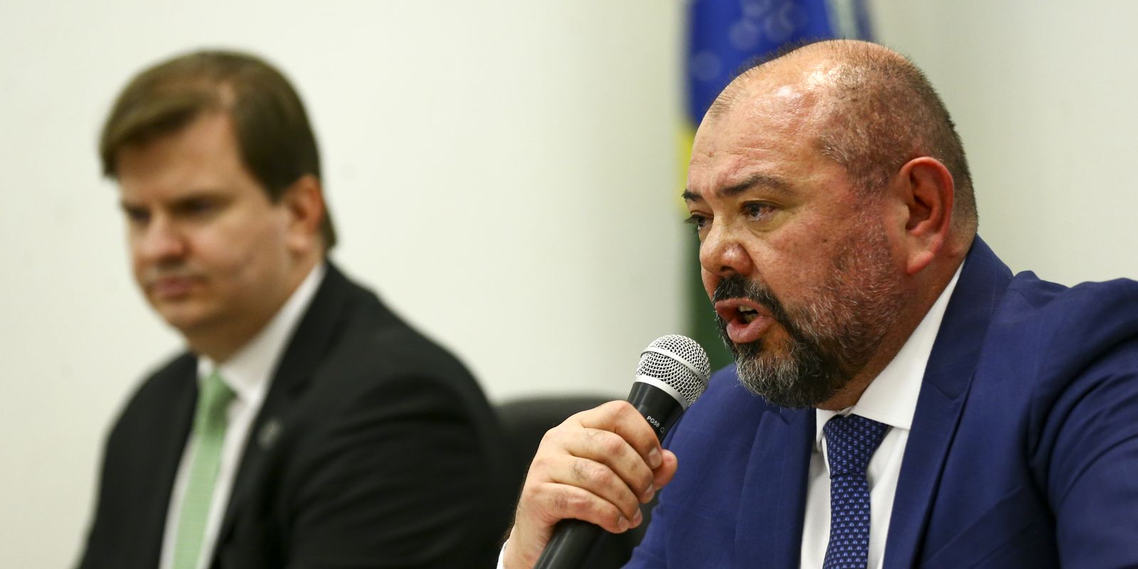 O presidente da Dataprev, Gustavo Canuto, e o ministro do Trabalho e ...