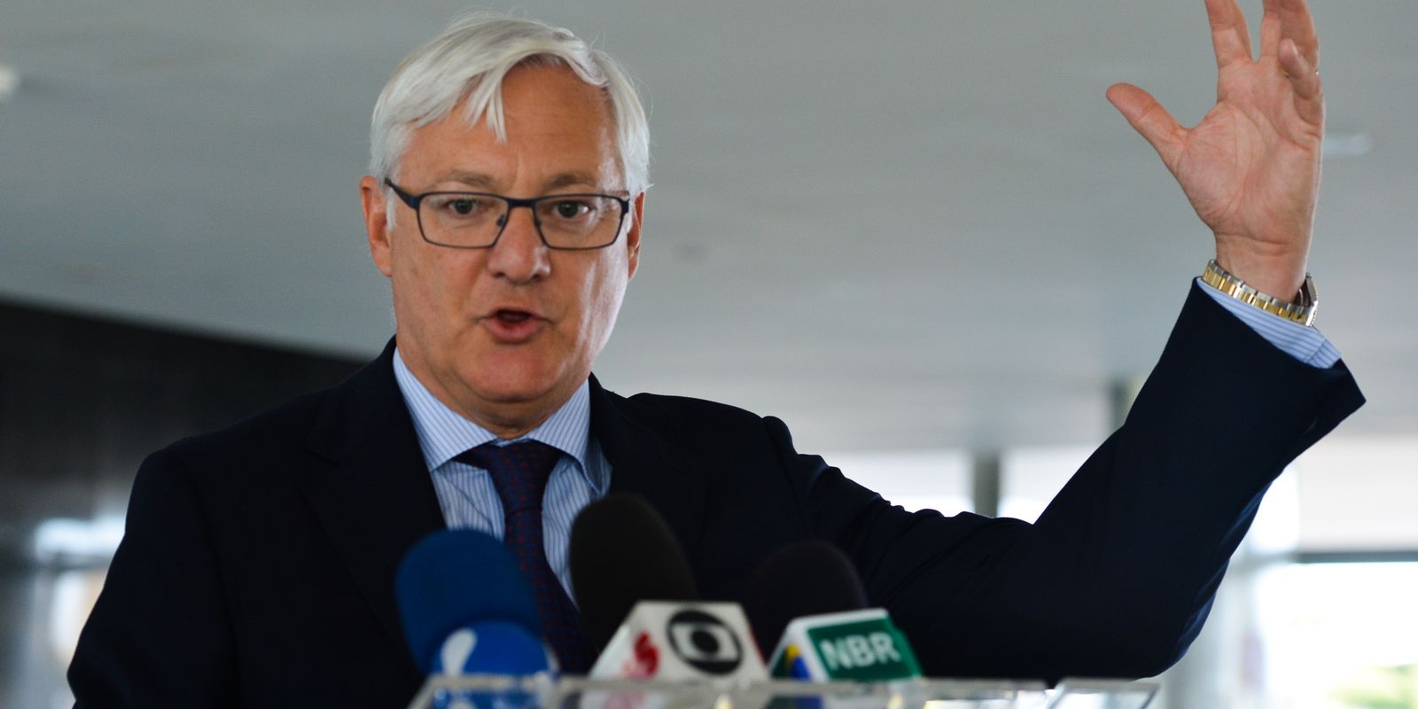 Peter Voser fala à imprensa no Palácio do Planalto | Agência Brasil