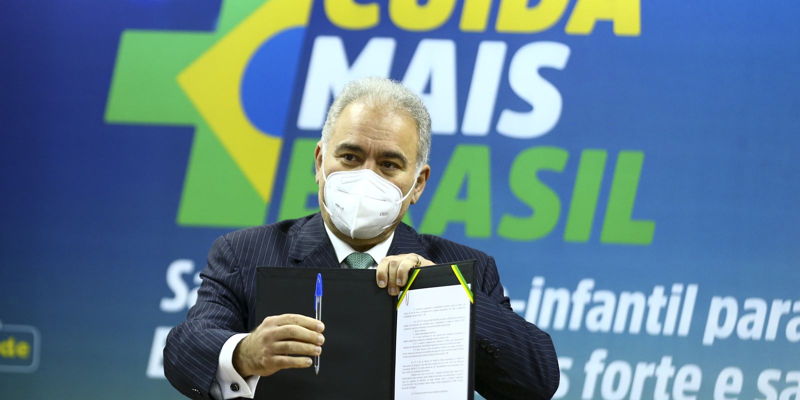 O ministro da Saúde, Marcelo Queiroga, durante o lançamento do programa ...