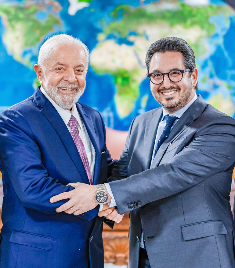 Lula com o Presidente do Grupo MSC, Diego Aponte | Agência Brasil