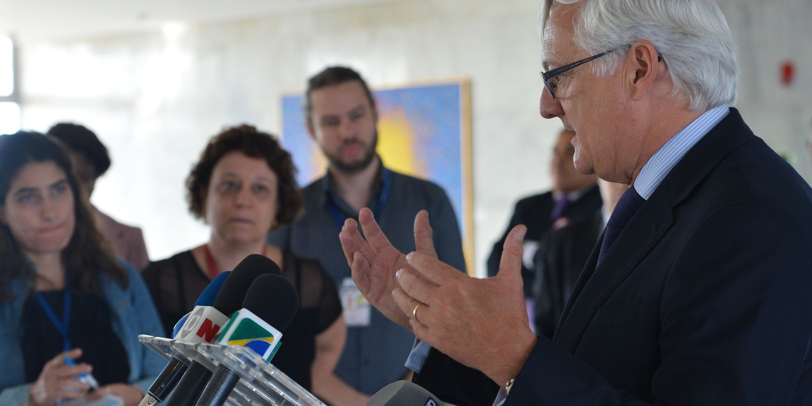 Peter Voser fala à imprensa no Palácio do Planalto | Agência Brasil