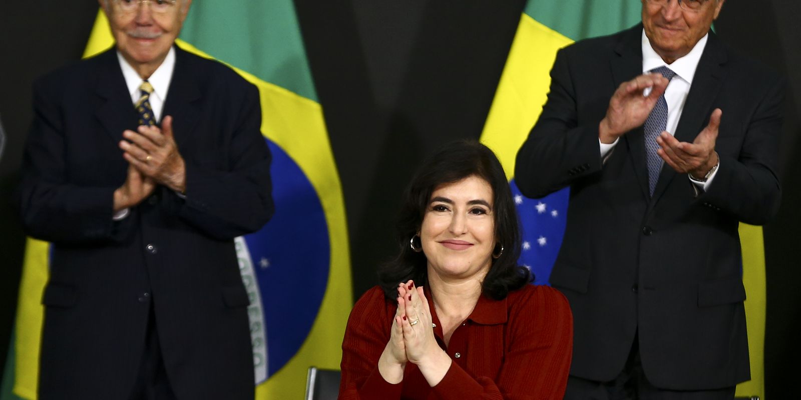 O ex-presidente José Sarney, o vice-presidente, Geraldo Alckmin, e a ...