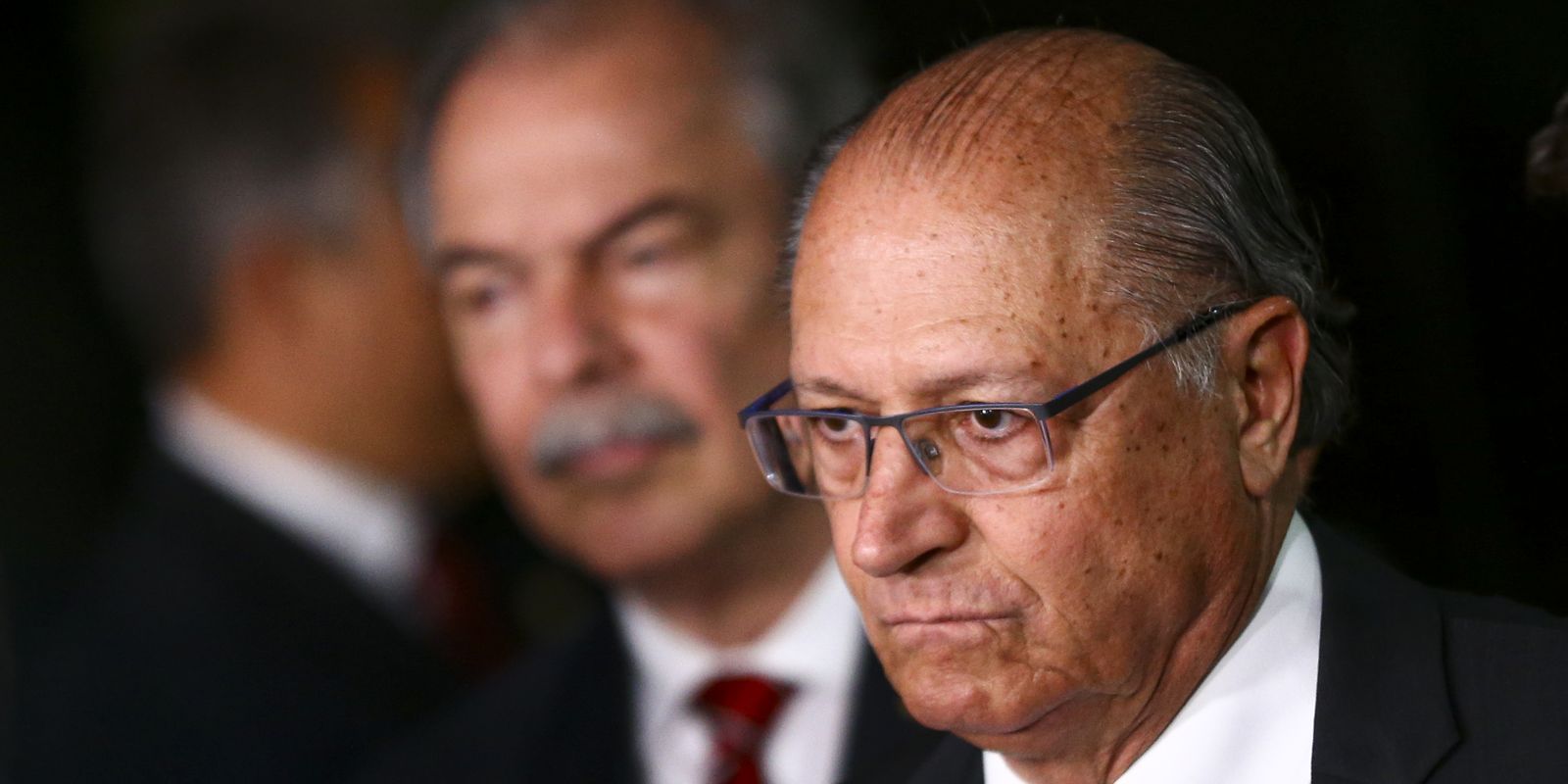 O vice-presidente eleito, Geraldo Alckmin, durante entrevista coletiva ...