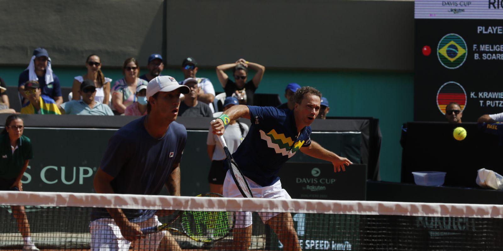 A dupla brasileira, Bruno Soares e Felipe Meligeni joga contra a alemã ...
