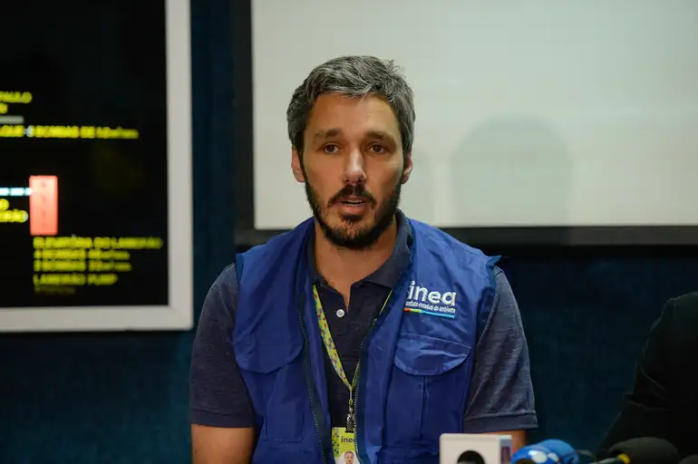 Coletiva de imprensa na Estação de Tratamento Guandu. | Agência Brasil